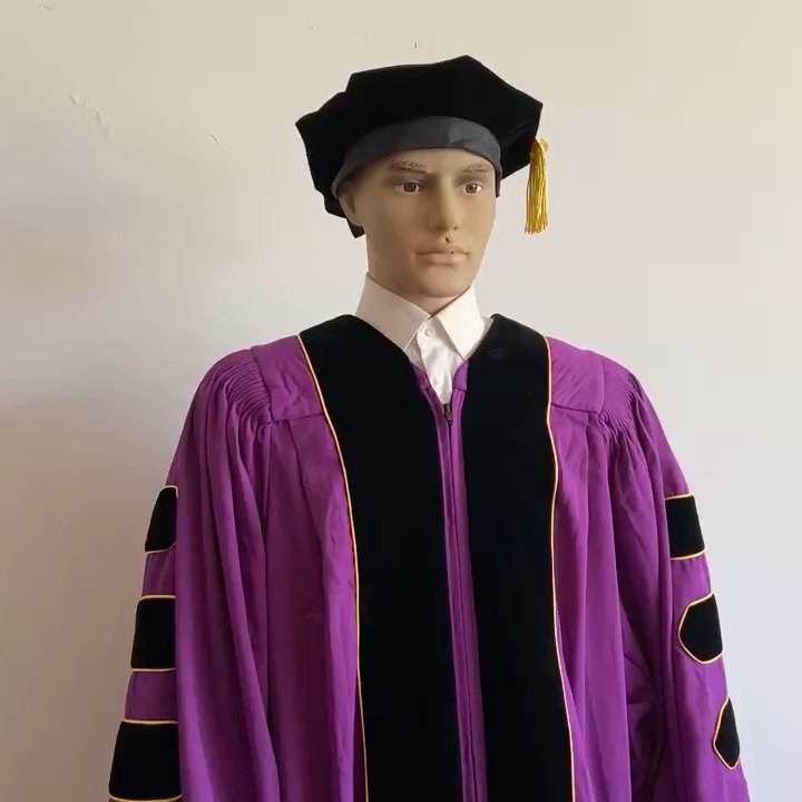 Custom Phd Graduation Gowns Academic Robe With Cap And Hood - Buy ...