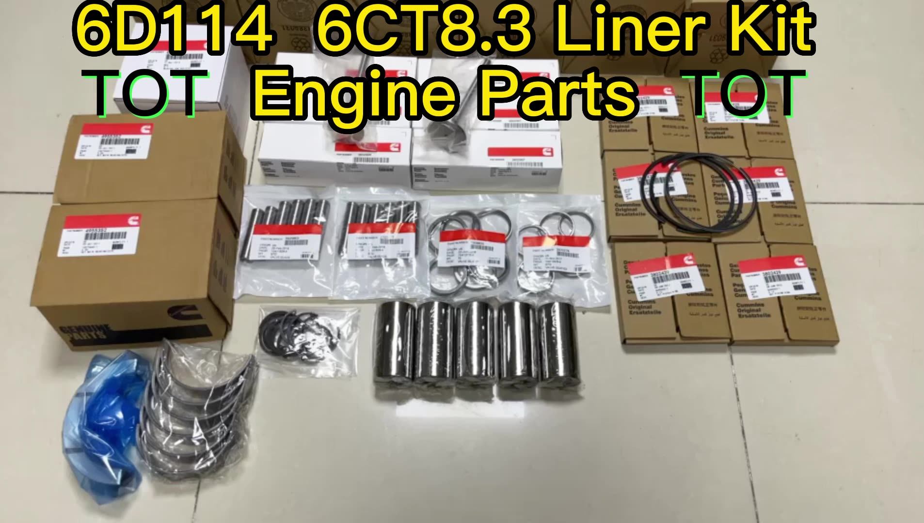 Diesel Engine Parts 6ct 6ct8.3 6d114 Piston Ring Liner Kit For Cummins ...