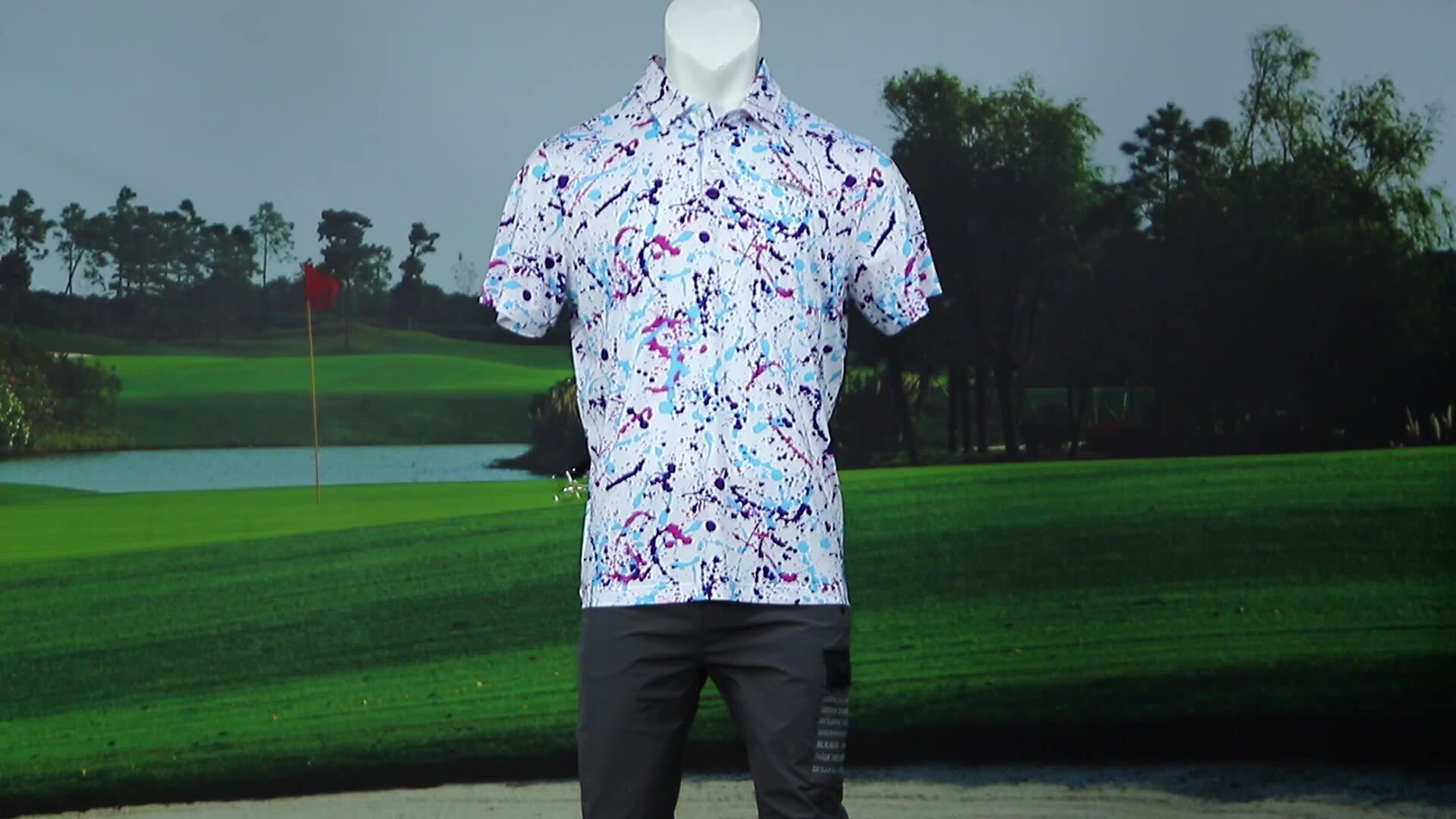 Oem Luxury High Quality Stretch Polyester Spandex Golf Polo Shirts ...