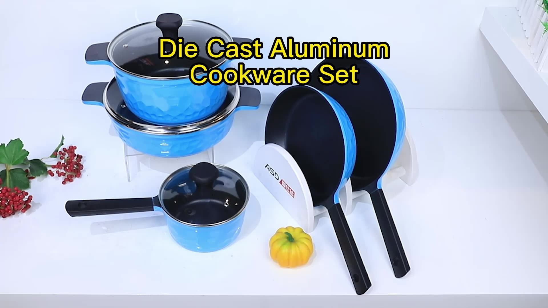 12pcs Die Cast Cookware Set Aluminium Ceramic Pan Cooking Sartenes De ...