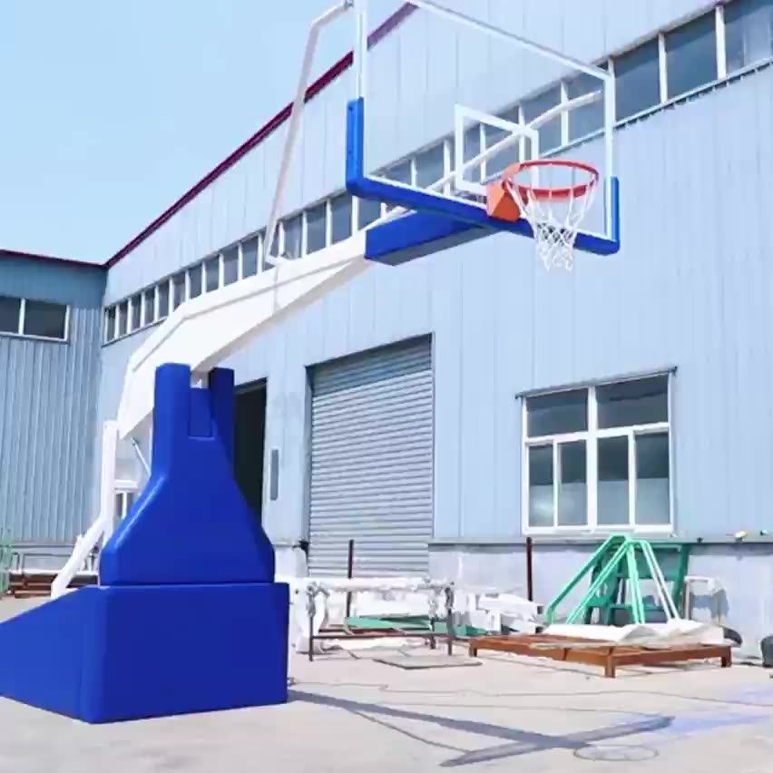 Certification Fiba Electric Hydraulic Folding Basketball Hoop Stand For ...