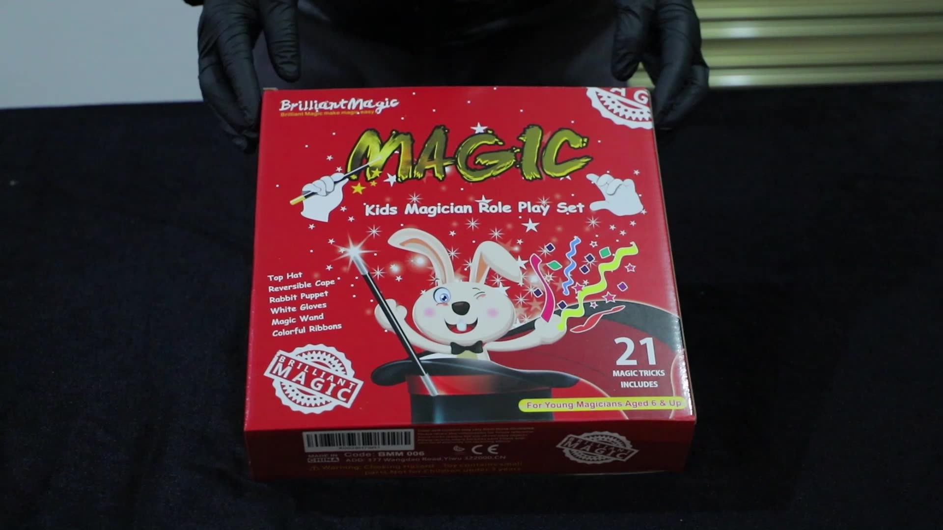 Kids Magician Role Play Set Including Magic Hat Cape And Wand Bunny ...