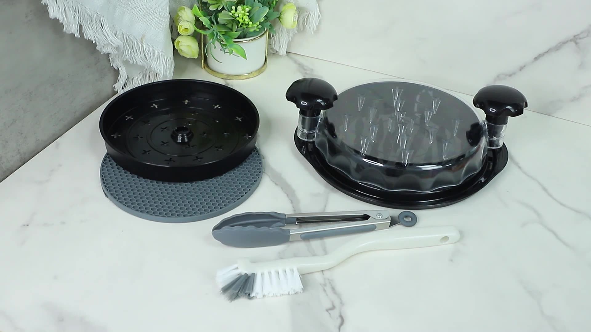 New Round Plastic Manual Cooked Pork Shred Meat Shredders Bbq Tool Non ...