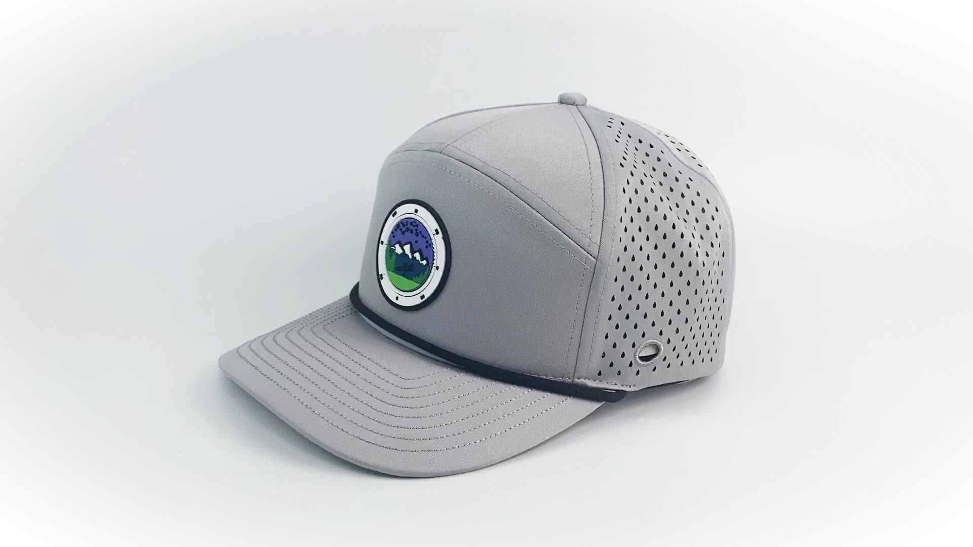 Custom Golf Rope Hat Melin Perforated Laser Cut Mesh Water Proof White ...