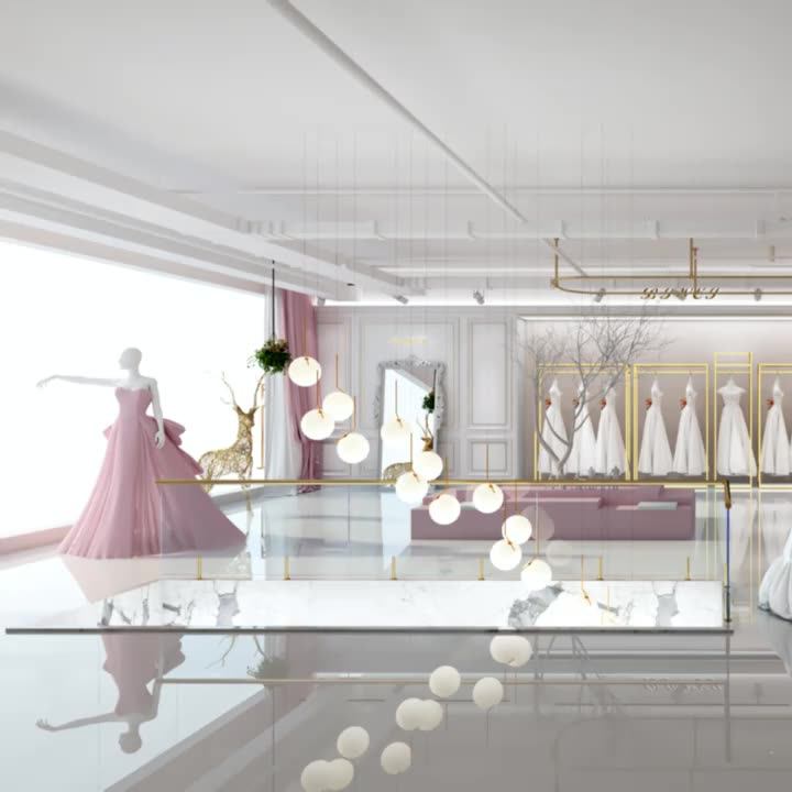 Shiny Gold Clothes Stand Wedding Dress Display Rack Gold Clothing Rack ...