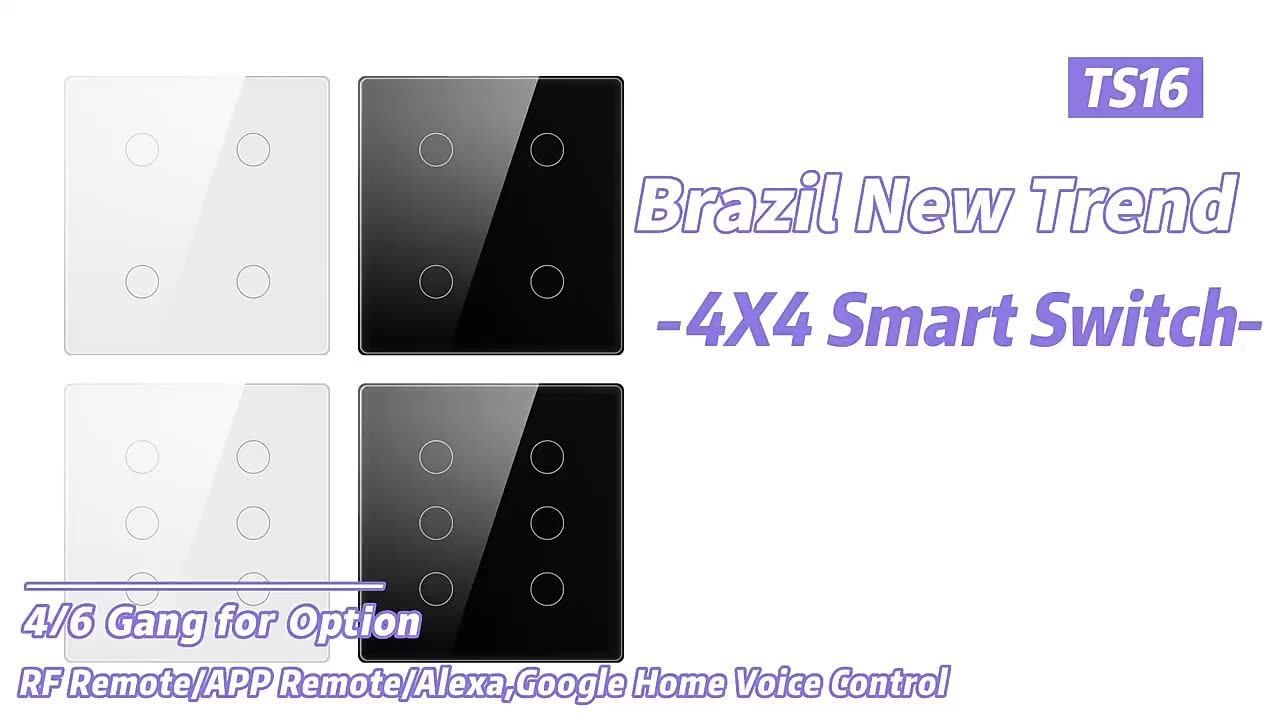 Brazil Tuya Smart Wifi Wall Switches Touch Glass Switch Smart Life ...