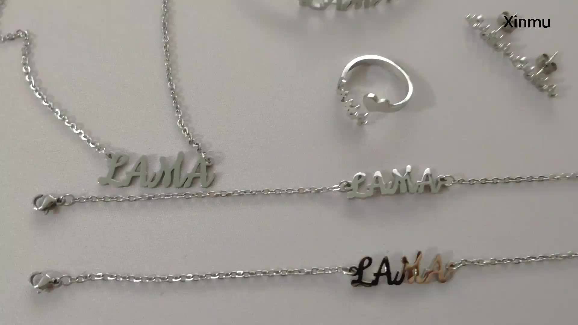 Custom Jewelry Any Language Font Name Plate Necklace Personalised - Buy ...