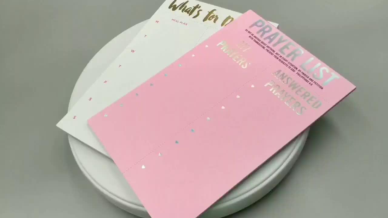 Loose Leaf Logo Custom Tear Off Gold Foil Tablet Planner Notepad - Buy ...