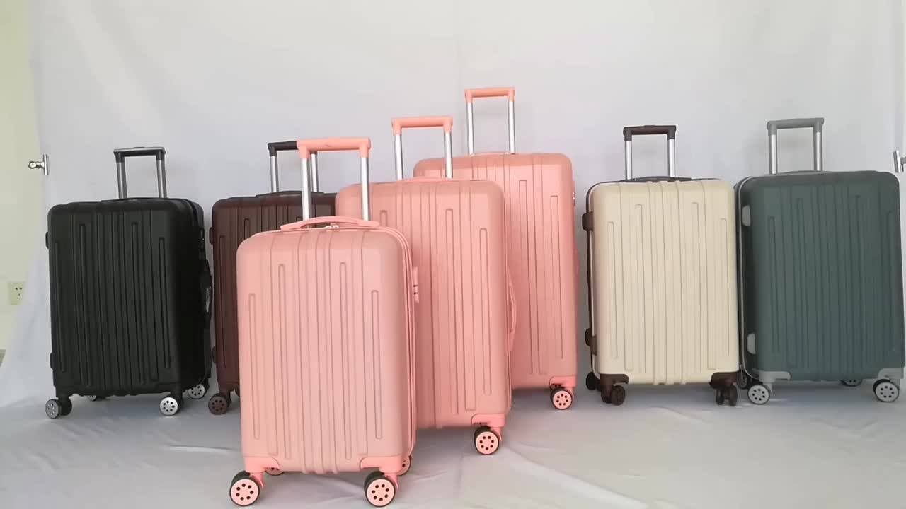 Swiss Case 4 Wheel Spinner Abs 3 Pc Pink Hard Shell Luggage Suitcase ...