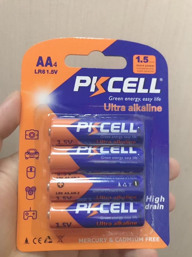 Pkcell Aa Lr6 1.5v Super Power Aa Lr6 Am3 1.5v Lr6 Aa Alkaline Battery ...