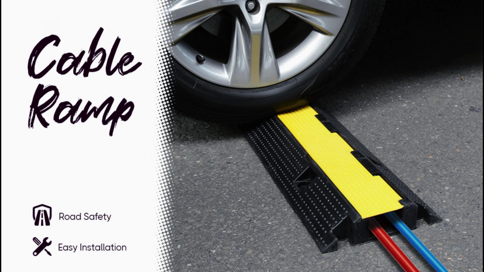 Rubber Pvc Drop Over Cable Ramp 2 Channel Ramp Protector Humps Covers ...