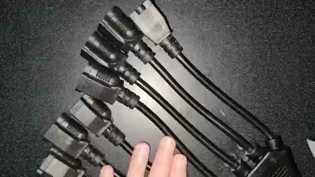 4 Way Power Splitter 1 To 4 Cable Strip With 3 Pronged Outlet Y Style ...