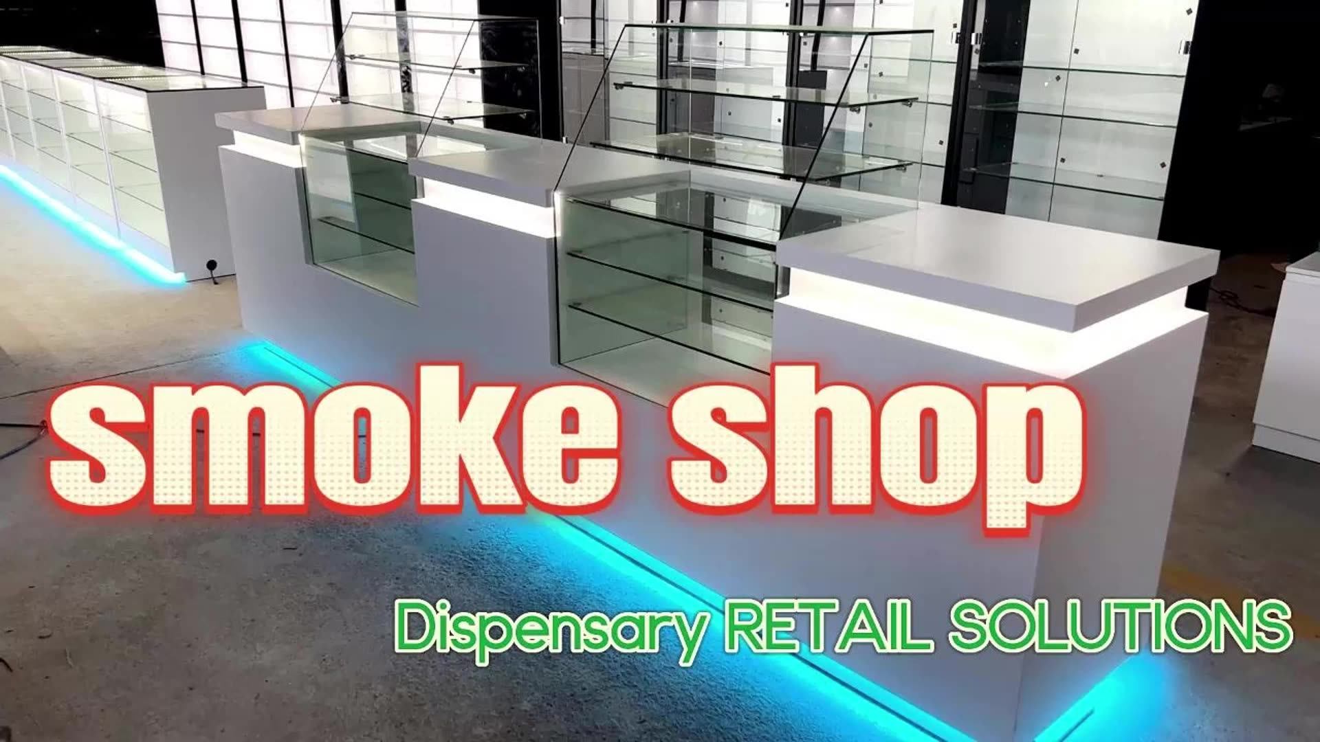 Luxury Kiosk Counter Black Cigarette Glass Rack Smoke Shop Custom ...