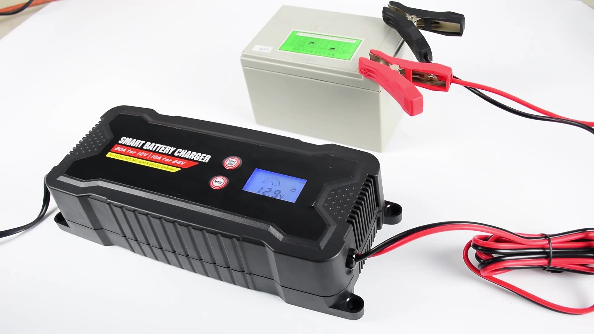 New Design 20a Automatic Car Battery Charger For All 12v/24v Lead Acid ...