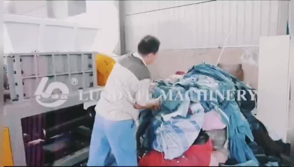 Old Cloth Shredder Machine Clothes Waste Shredder Machine / Heavy Twin ...