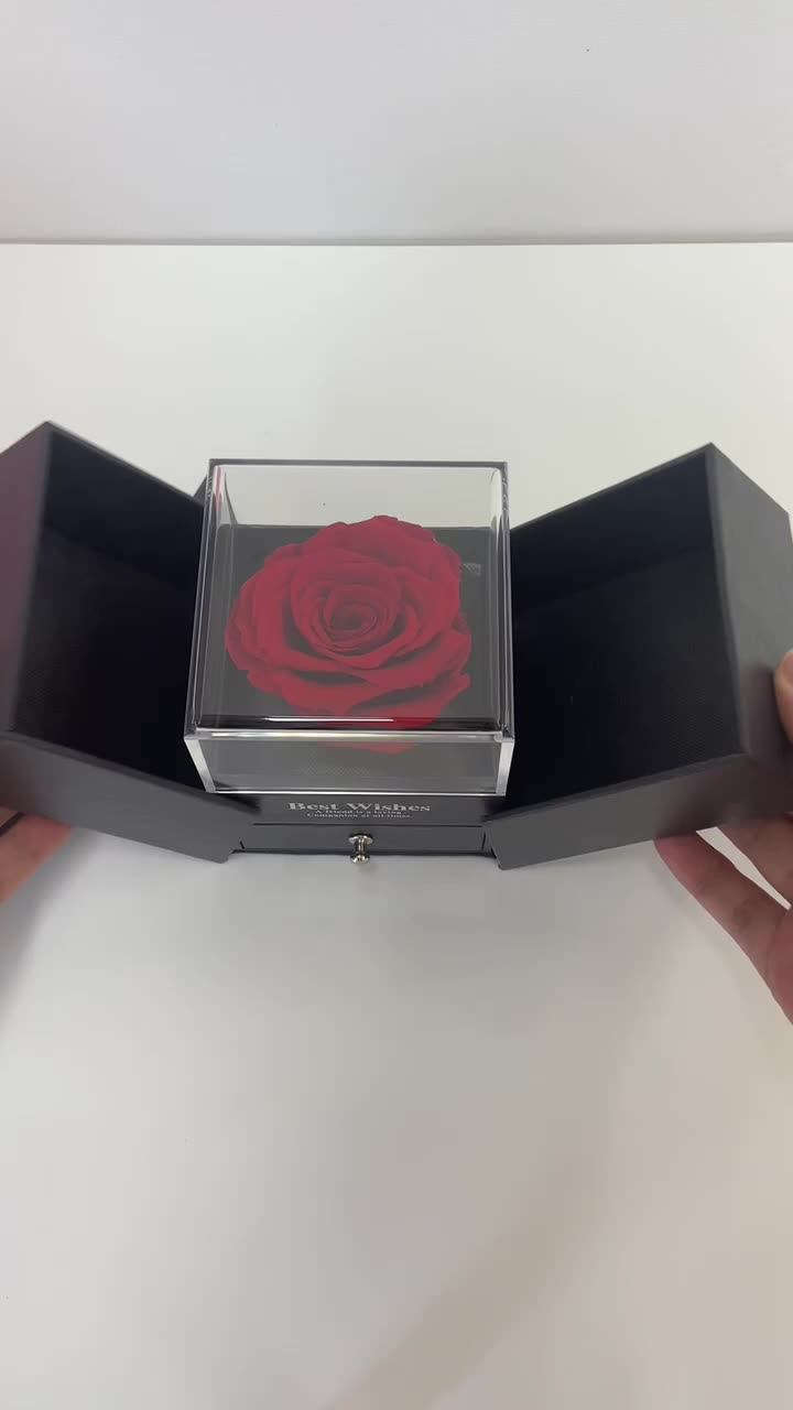 Valentines Day Gift Red Dried Everlasting Forever Eternal Rose Jewelry ...