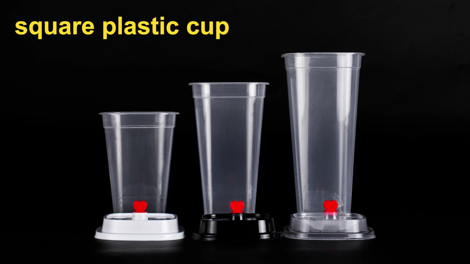 Customized Disposable Transparent Square Hard Plastic Dessert Cup ...