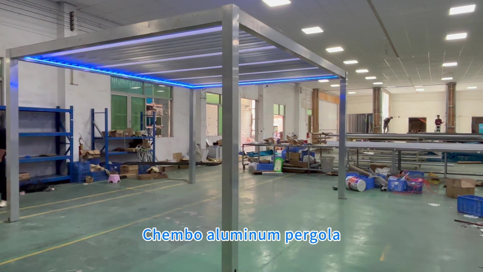 Free-standing Aluminum Outdoor Pergola Motorized Louver Roof Waterproof ...