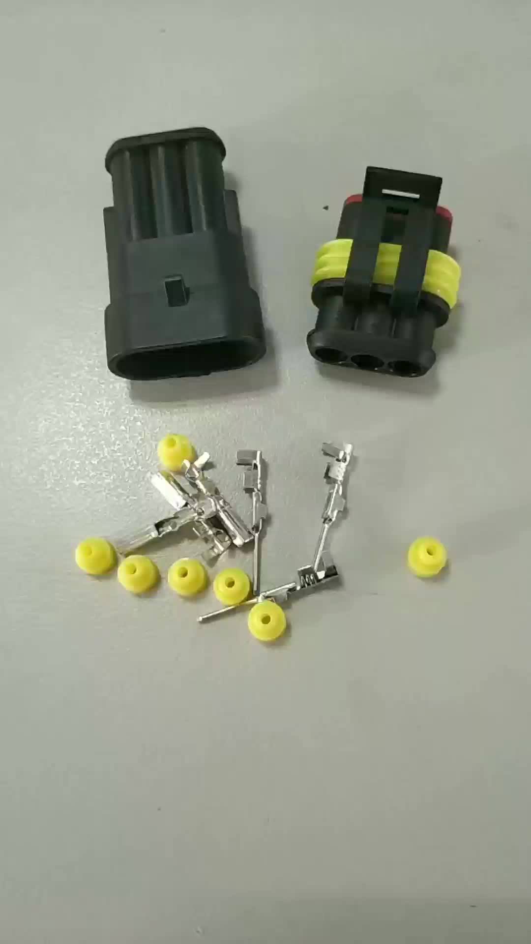 Te Tyco Amp Sealed Auto Connector 3 Pins Waterproof Male Female ...