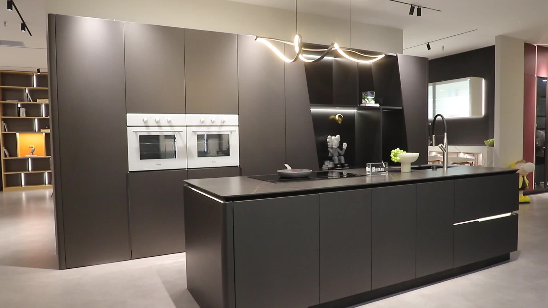 Kelen 2024 Gray Gloss L Shaped Modern Kitchen Cabinet Set Modular Price ...