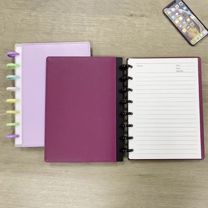Customization Multiple Colors Discbound Notebook Covers Soft Leather ...