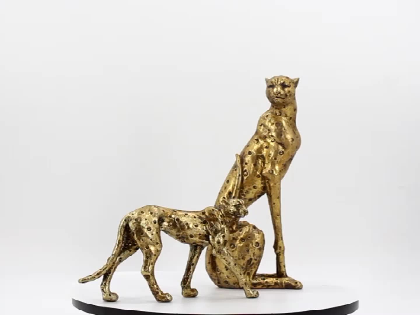Resin Golden Sculpture Leopard Statue Gifts Home Decor - Buy High ...
