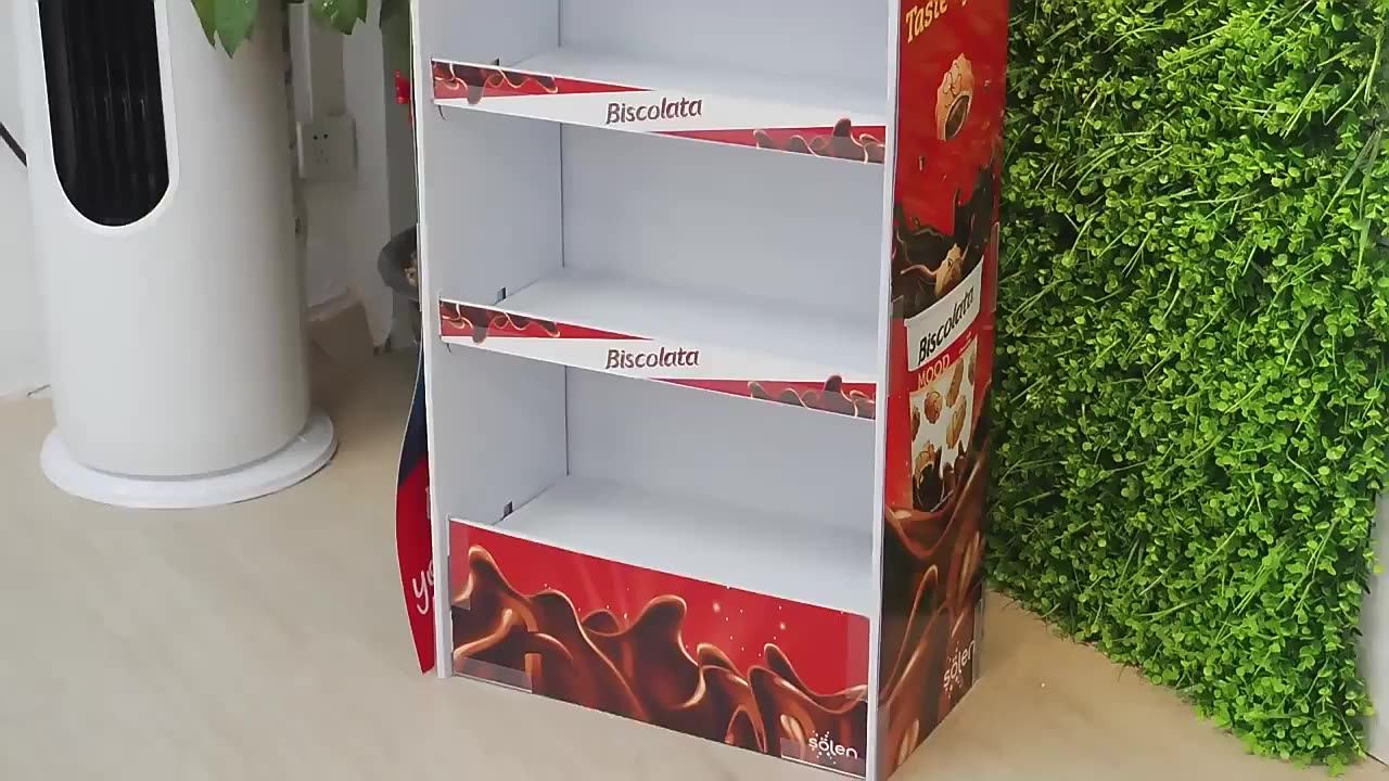 Custom Cardboard Display Stand Floor Snack Food Shelf Candy Retail ...