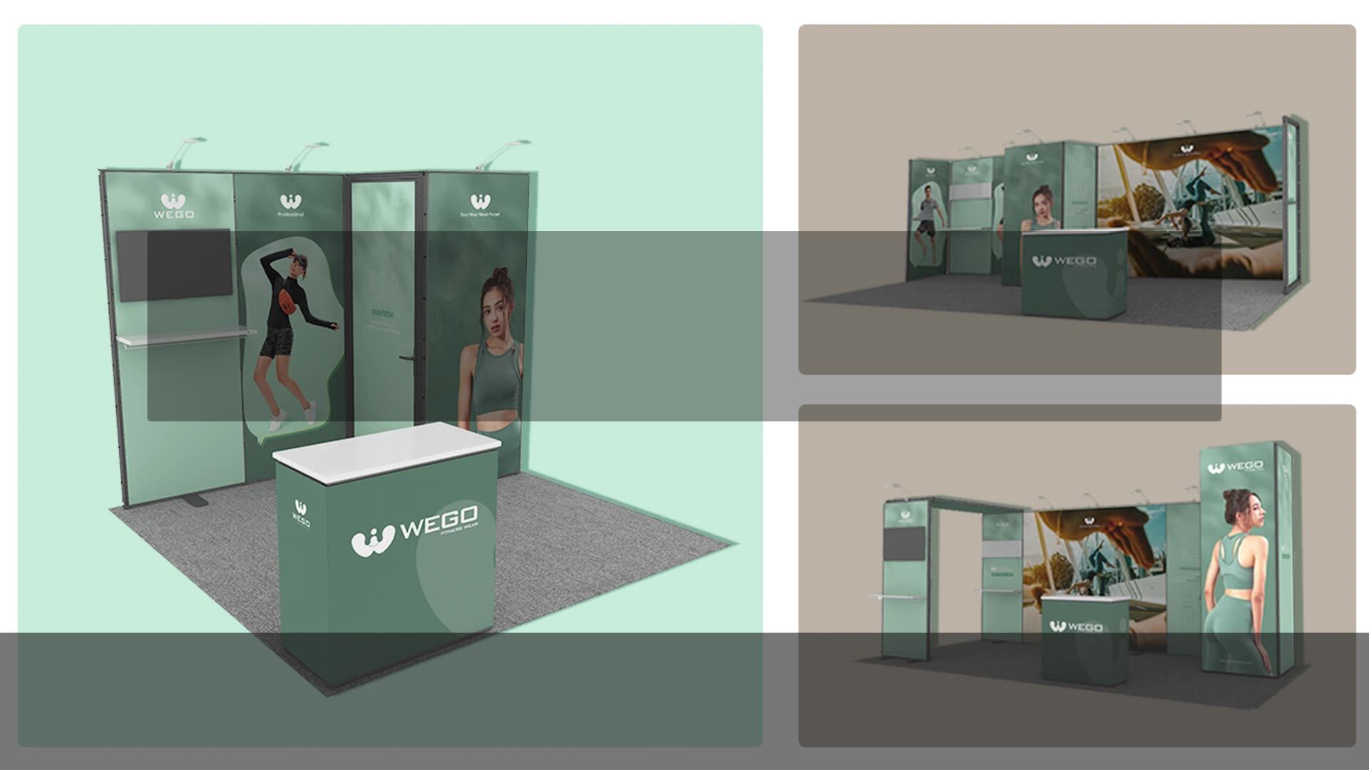 3x6 Modular Exhibition Stand 10x20 Trade Show Booth Wall Backdrop With ...