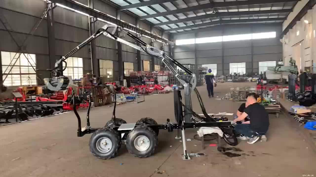 Mobile Hydraulic Log Timber Trailer Cranes With Grab - Buy Pallet Forks ...