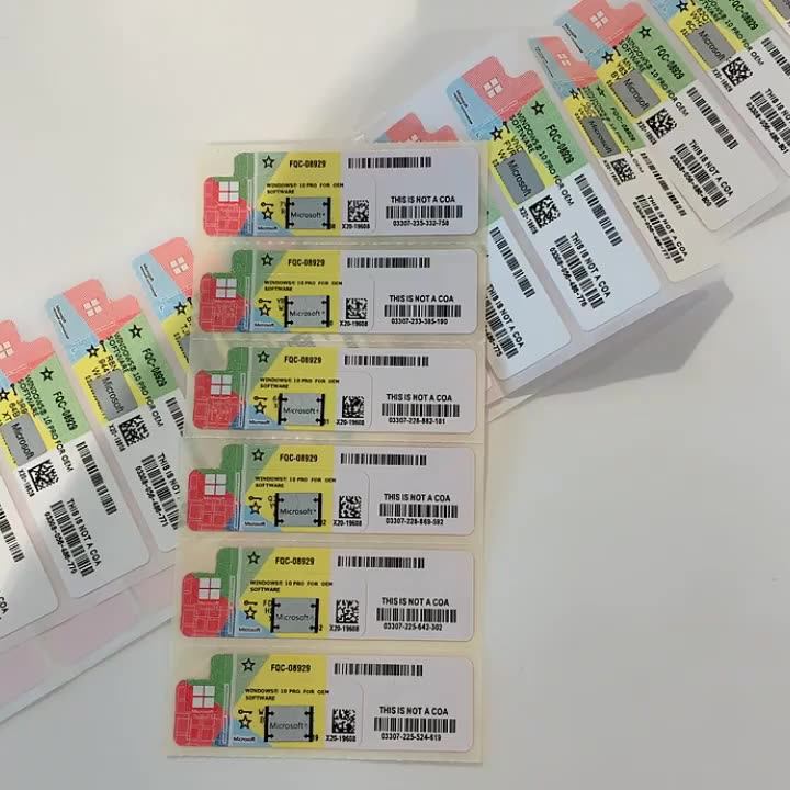 Computer Hardware Software Online Download Win 10 Pro Coa Sticker ...