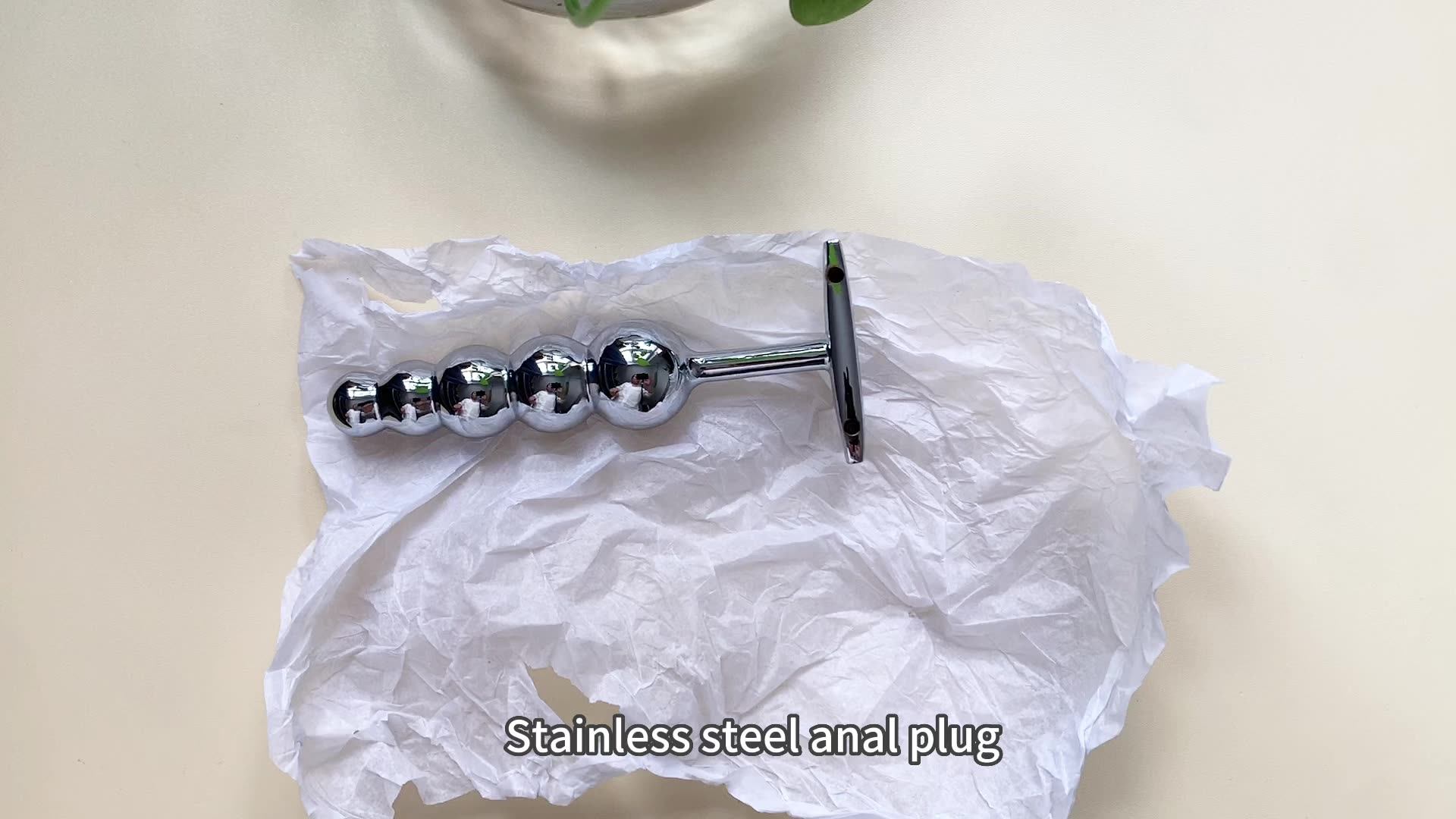 Metal Anal Beads Butt Plug With 5 Balls Stainless Steel Graduated Beads ...