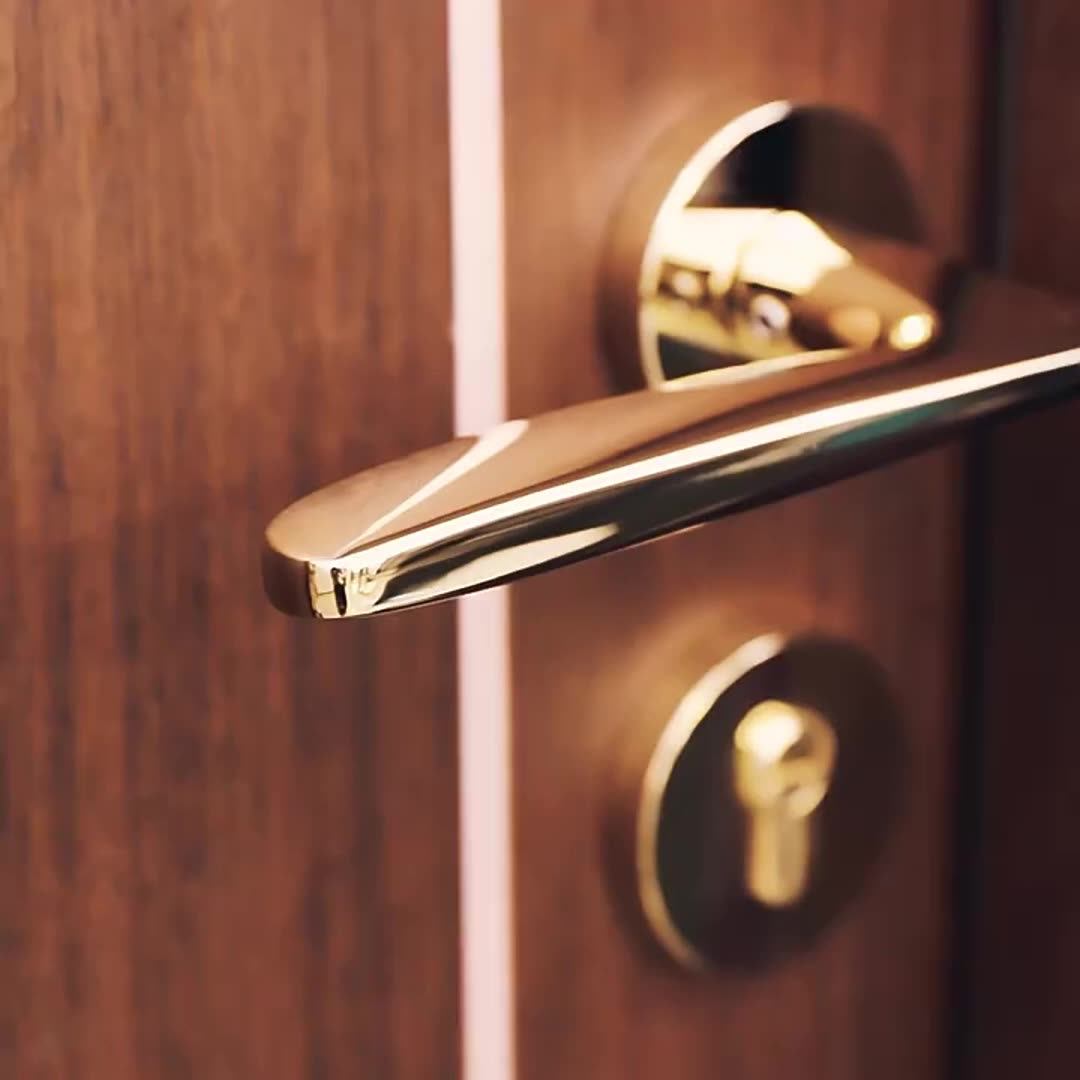 Nordic Style Modern Design Pvd Gold Finish Zinc Alloy Lock Door Set ...