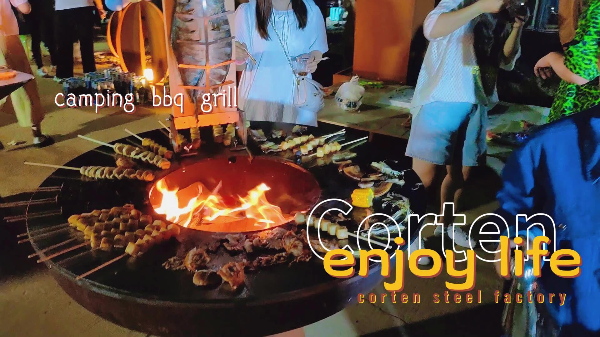 Outdoor Corten Steel European Bbq Grill Metal Barbecue Pit Bbq Grill ...