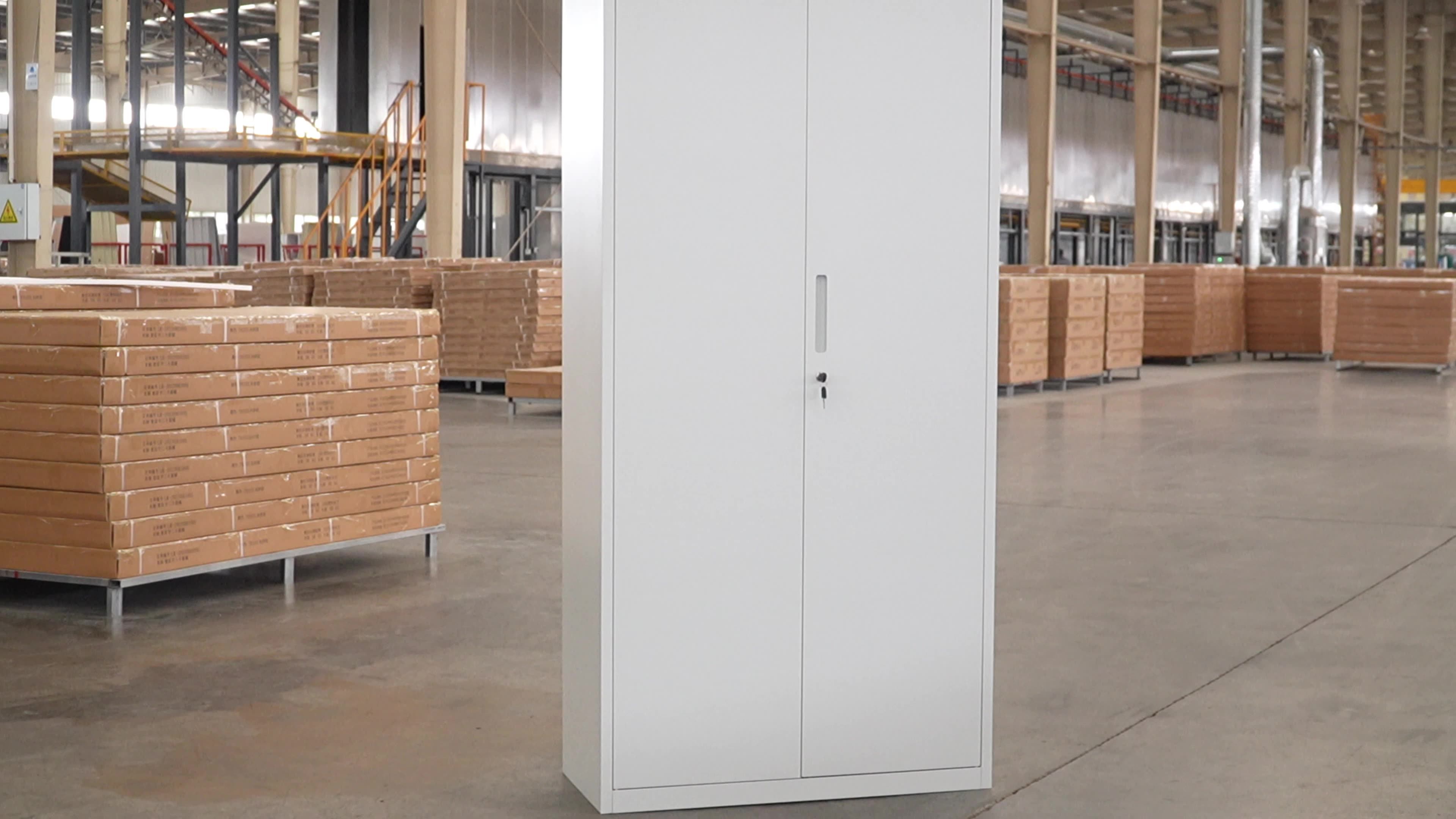 Steel Cabinet File 2 Swing Doors Office Storage Cabinet Metal Cupboard ...