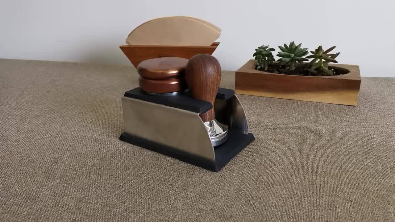 Elegance Premium Wooden Handle Barista Espresso Coffee Tamper Tamping ...