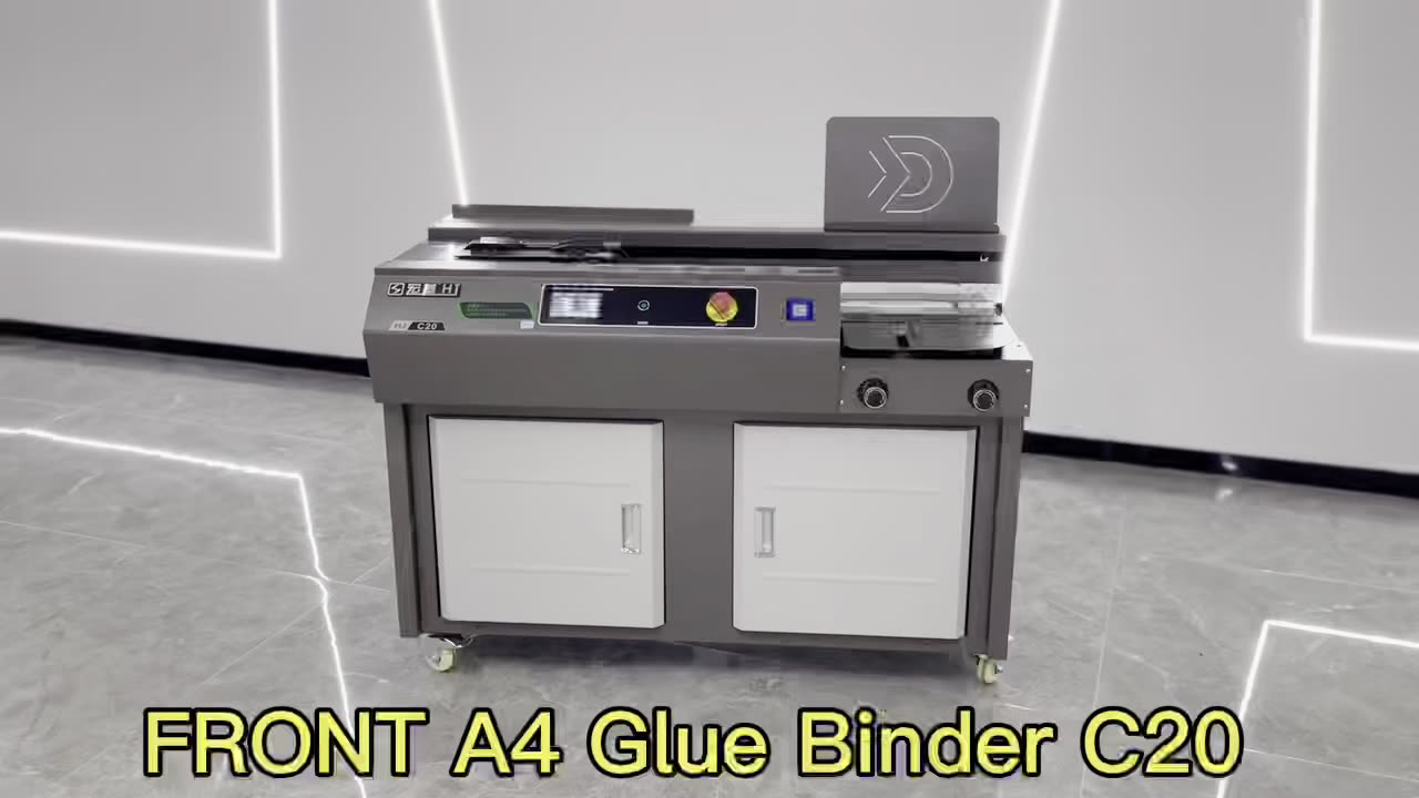 Front 330mm Glue Binder Automatic Perfect Binding Machine 60mm Thick C20 A4 Binding Machine Ce ...