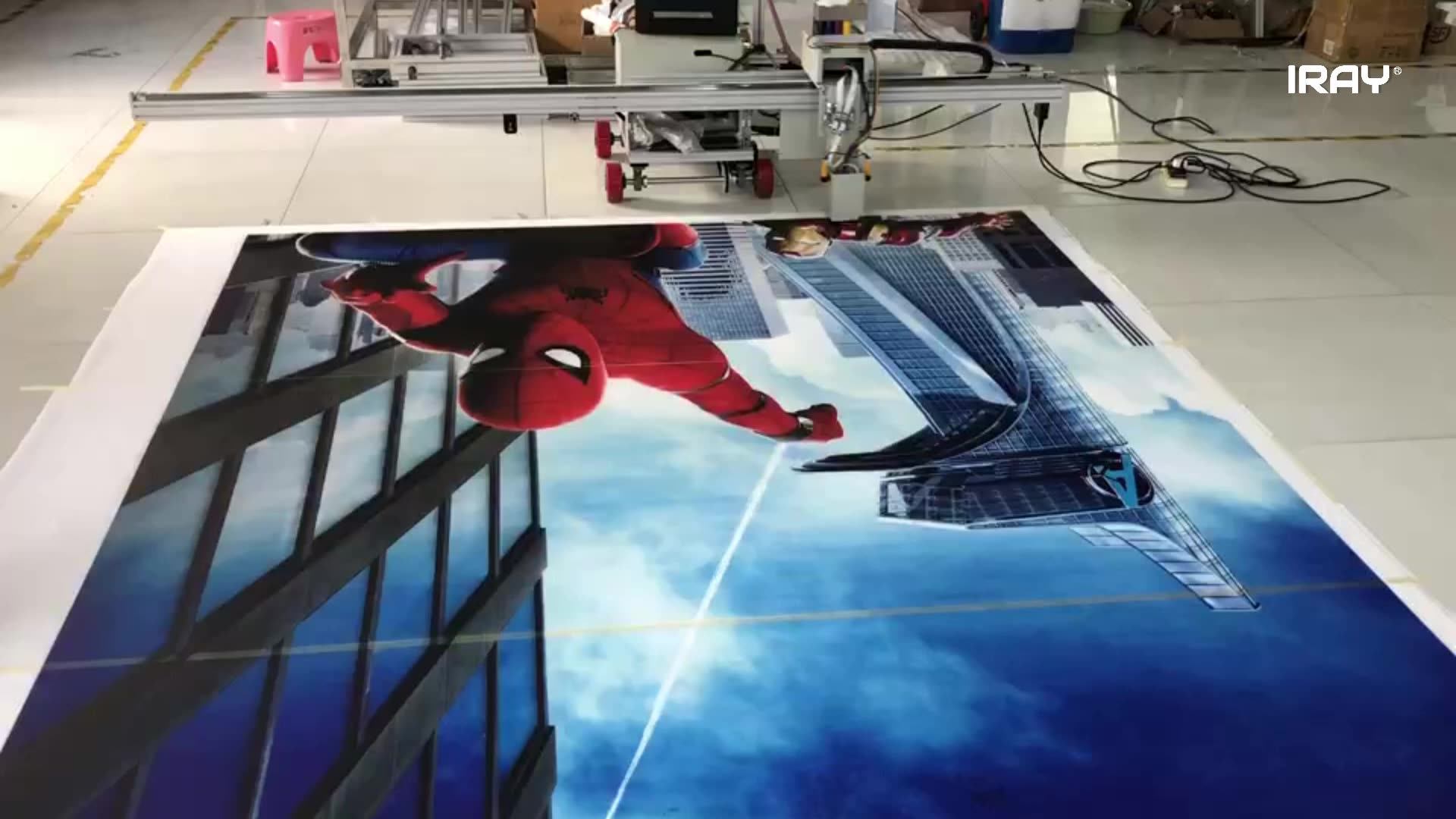 Parking Space Ground Floor And Vertical Wall Graffiti Printer 3d Wall ...