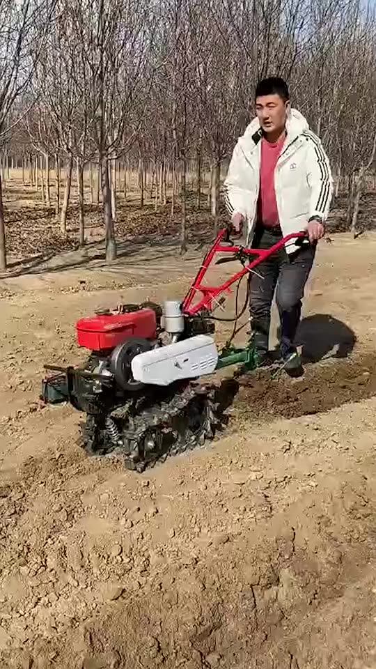 Diesel Chain Rail Type Small Micro-tiller Agricultural Plowing And ...