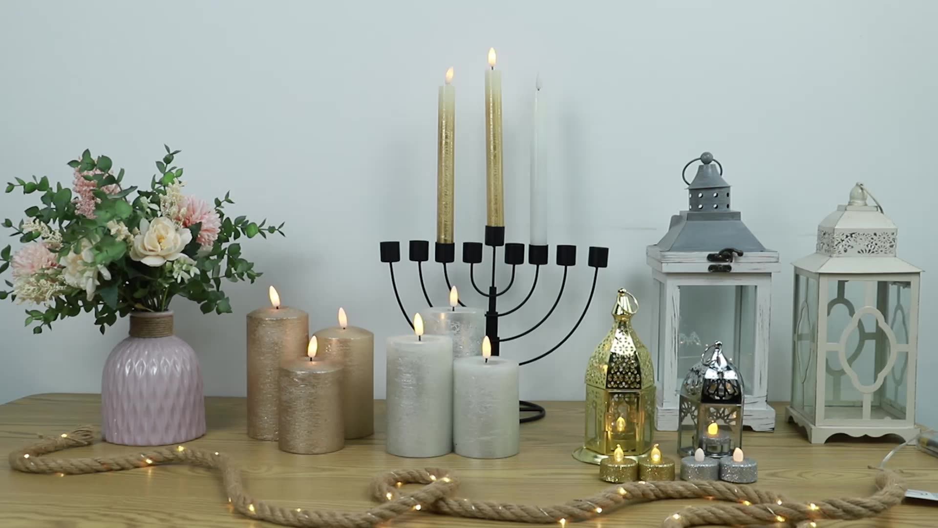 High Quality 3d Flickering Flameless Light Blue Led Candle Real Wax ...