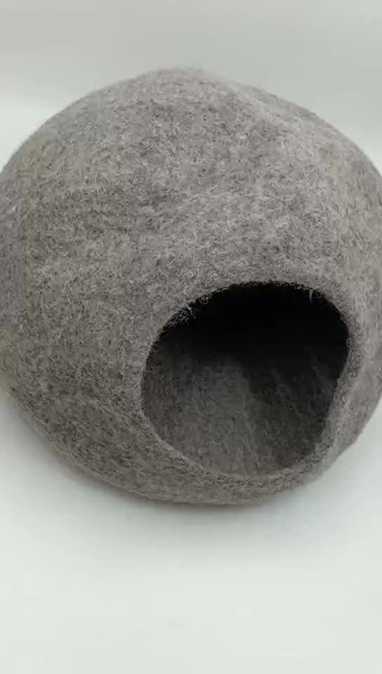 Cave Shape Indoor Plush Soft Eco-friendly Warm Felt Cat Cave - Buy Cat ...