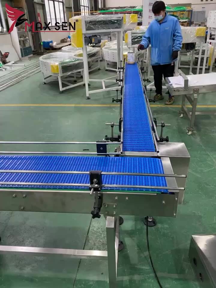 Blue Color Modular Belt Conveyor Pom Plastic Conveyor Customized Size ...