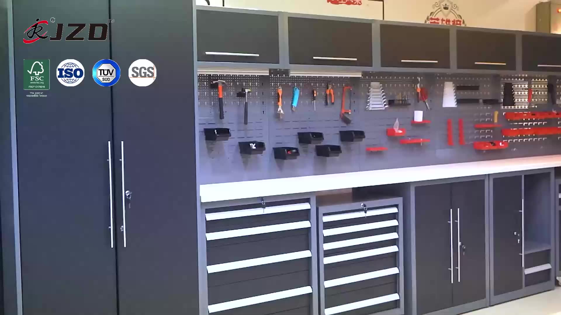 Garage Workstation Modular Workbench Tool Cabinet Workshop Cabinet ...