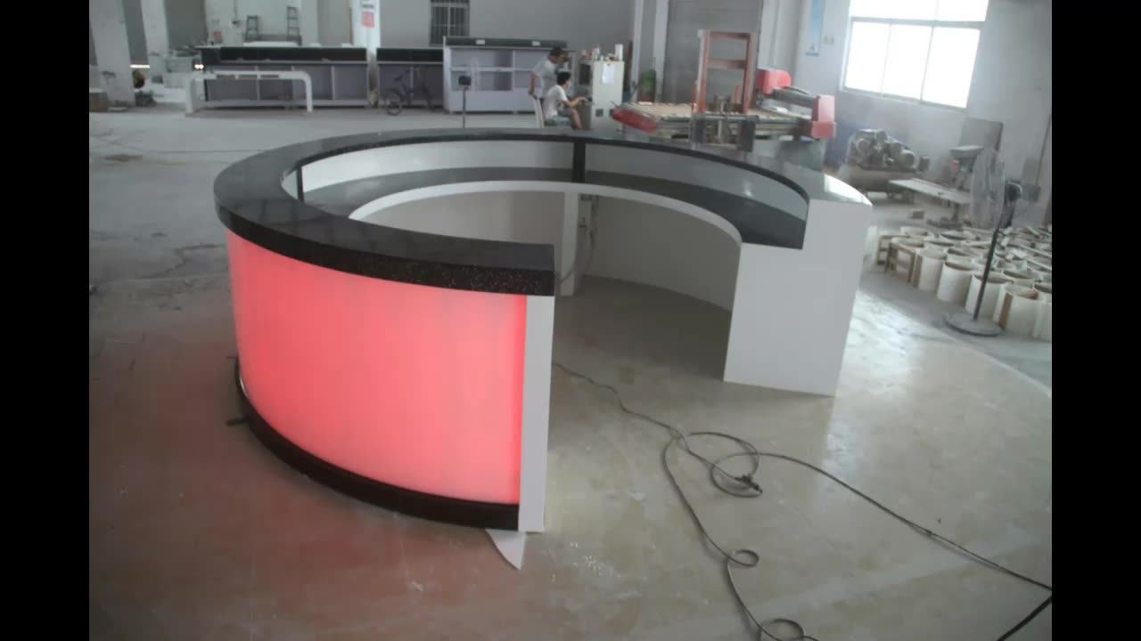 Luminous Night Club Bar Counter Design Semi-circle Acrylic Solid ...