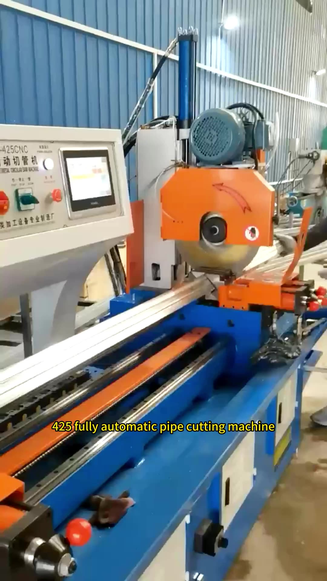 425 Fully Automatic Stainless Steel Aluminum Pipe Cutting Servo Feeding Machine New Condition ...