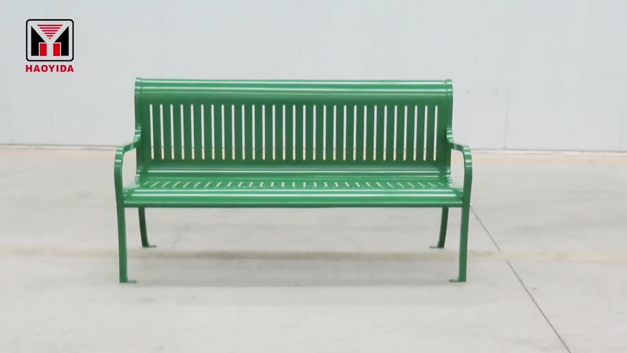 Metal Bench Steel Frame With Slatted Backrest And Seat,Powder Coated ...