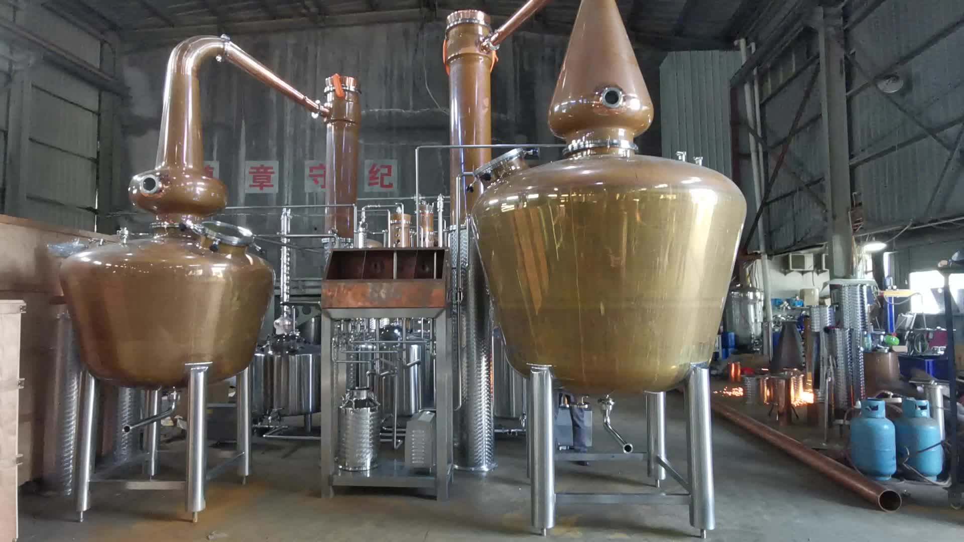 1000l 3000l Double Copper Pot Alcohol Distillation Ethanol Plant ...