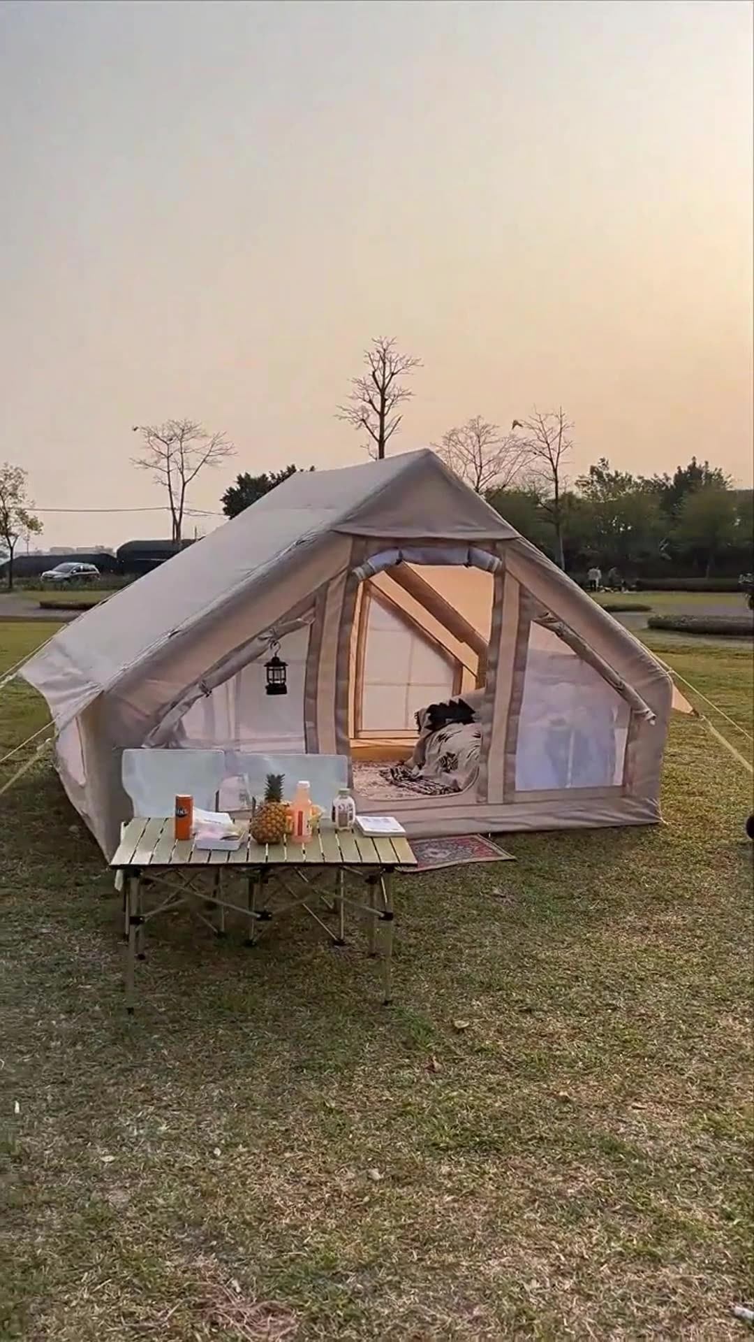 Luxury Waterproof Family Tent Cotton Tent Camping Outdoor For 5-6 ...