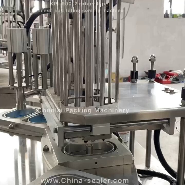 Rotary Type Packing Cheese Butter Greek Yogurt Cup Filling Foil Lid ...