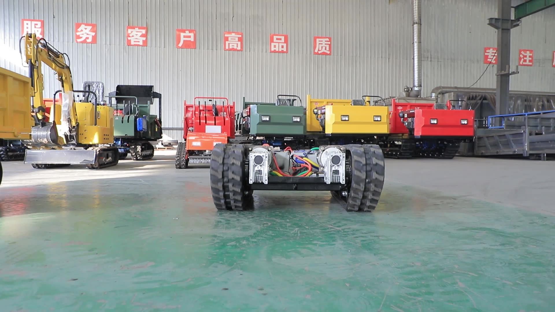 Automatic Robot Chassis Platform Crawler Rubber Tracks Chassis Tracked ...