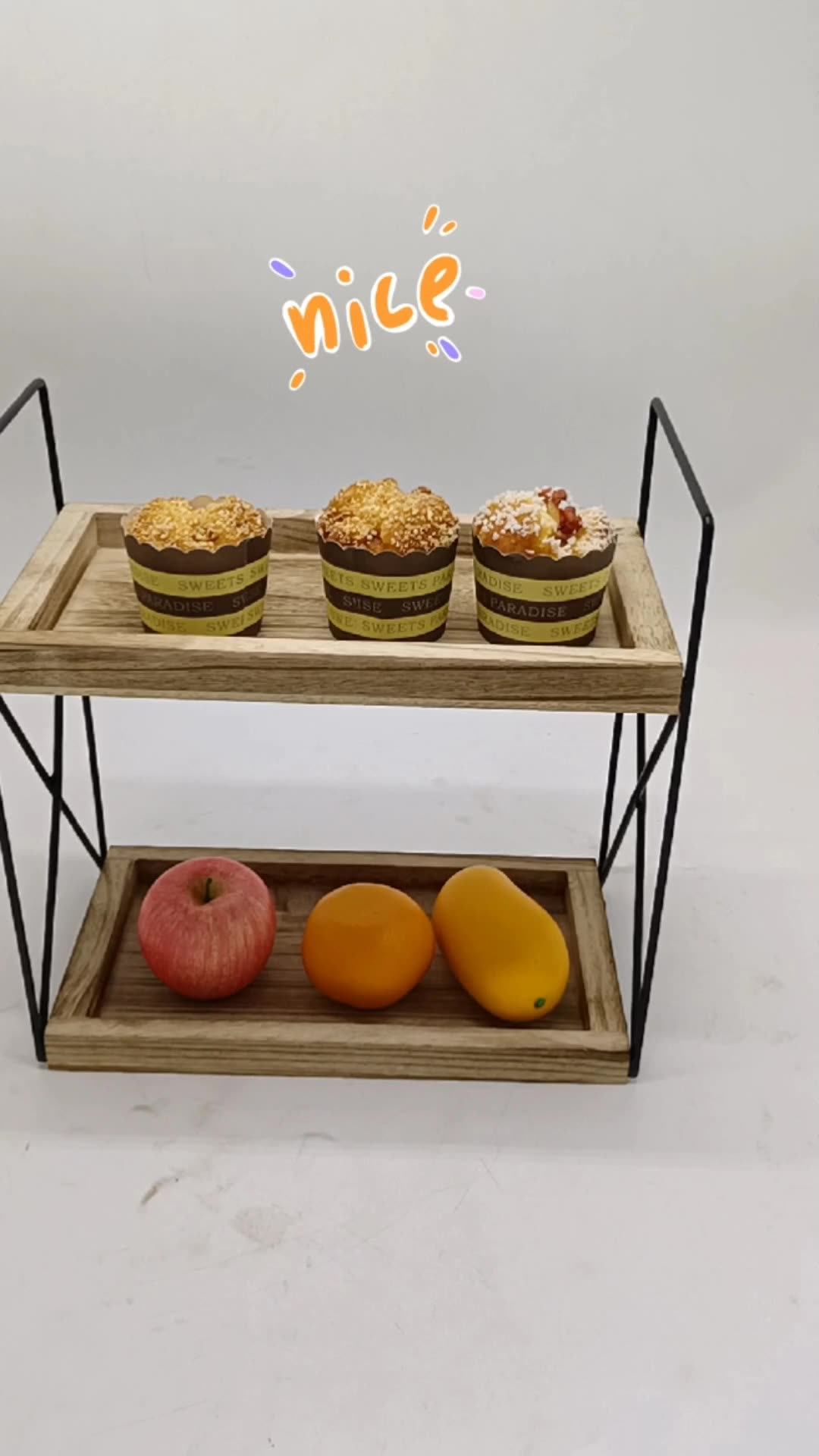 2-tier Bathroom Counter Organizers Wooden Double-layer Storage Rack ...